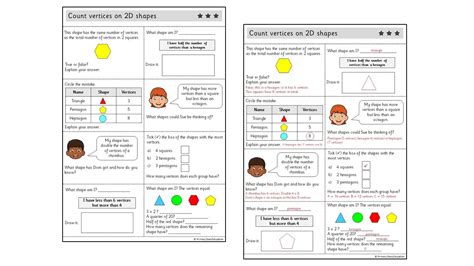 Count Vertices On 2d Shapes Mastery Cards Primary Stars Education