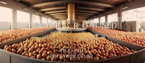 Premium Psd Sorting Apples In The Factory