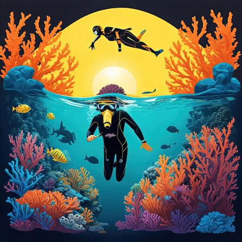 Premium Vector Vector Illustration Diving Sport Design