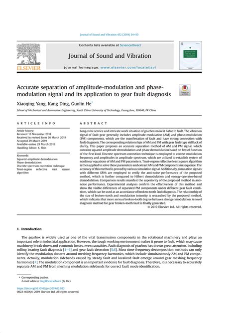 Pdf Accurate Separation Of Amplitude Modulation And Phase Modulation