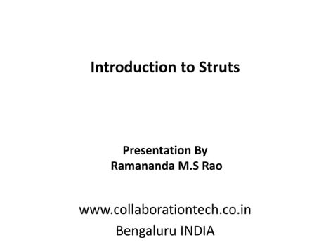 Introduction To Struts 2 Ppt