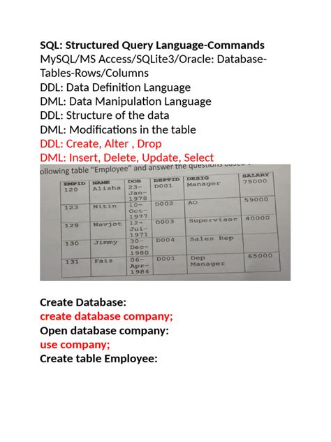 Sql Revision Pdf