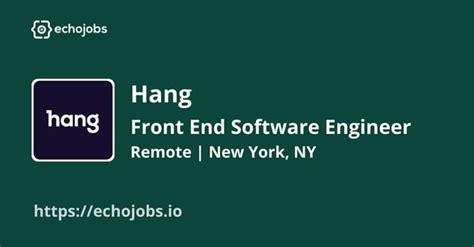 Hang Is Hiring Front End Software Engineer Reactnextjs Remote New York Ny Typescript Api