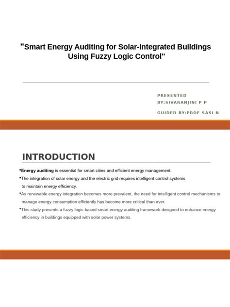 Smart Energy Auditing For Solar Integrated Buildings Pdf Energy