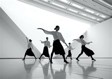 A Contemporary Dance Performance In A Modern Art Gallery With The