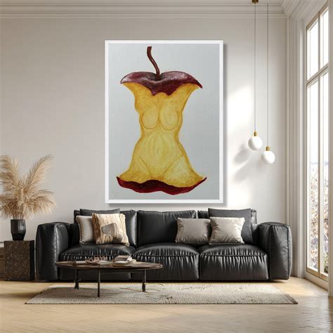 Abstract Apple Core Female Form Canvas Art Modern Surrealist Home