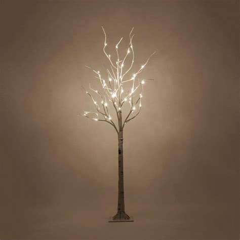 Kringle Traditions Lighted 5 Ft Artificial Twig Birch Tree With 60