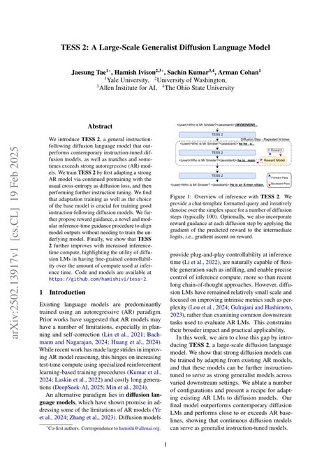 Pdf Tess 2 A Large Scale Generalist Diffusion Language Model