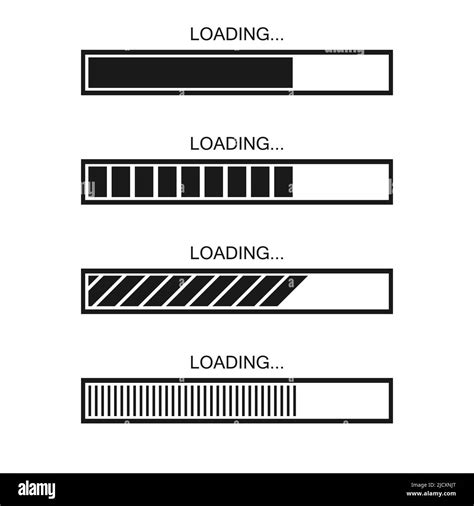 Vector Progress Loading Bar Set Process Indicator Stock Vector Image