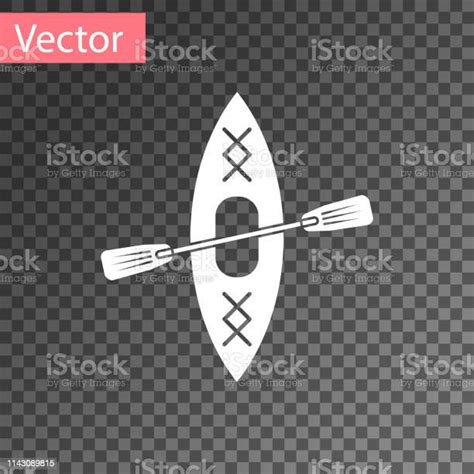 투명 한 배경에 고립 된 화이트 카약 및 패 들 아이콘 낚시와 관광을 위한 카약 및 카누 야외 활동 벡터 일러스트 강에 대한 스톡 벡터 아트 및 기타 이미지 Istock