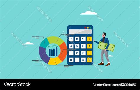 Fund Allocation Graph Cost Structure Calculation Vector Image