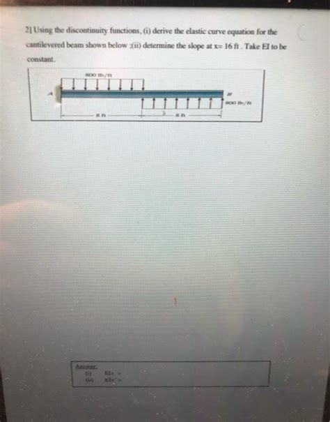 solved 2 using the discontinuity functions derive the