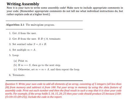 Solved Writing Assembly Now It Is Your Turn To Write Some Chegg Com