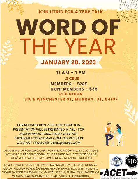 Word Of The Year Utrid