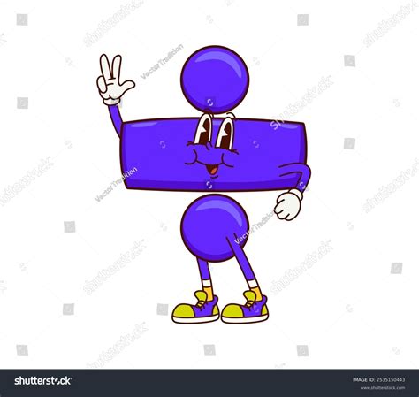 Cartoon Division Math Sign Groovy Character Stock Vector Royalty Free