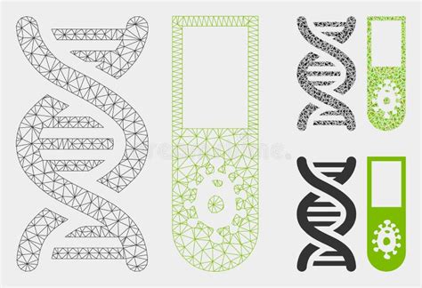 Hitech Microbiology Vector Mesh Wire Frame Model And Triangle Mosaic Icon Stock Vector