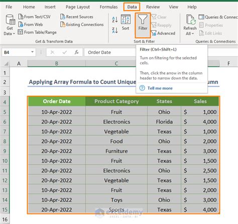 How To Count Unique Values In A Filtered Column In Excel 5 Methods