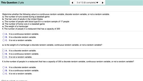 Solved This Question 2 Pts 3 Of 13 6 Complete This