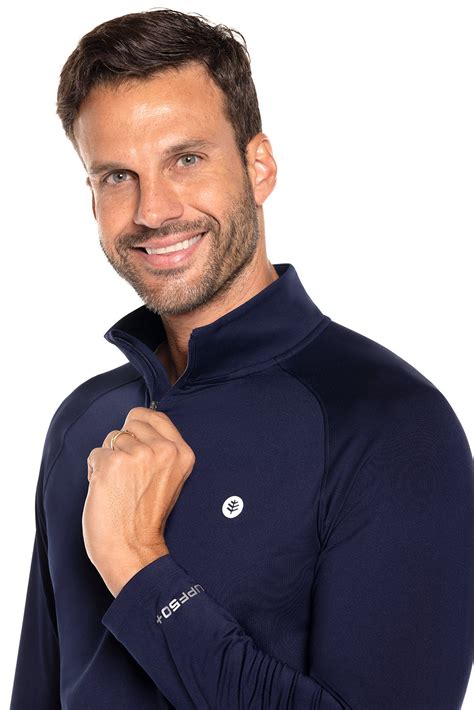 Mens Fairway Golf Pullover Navy Upf 50