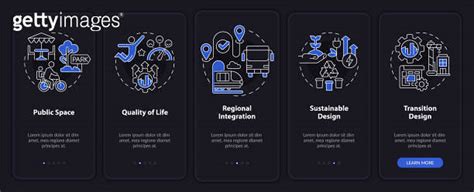 Principles Of Urban Design Night Mode Onboarding Mobile App Screen 이미지