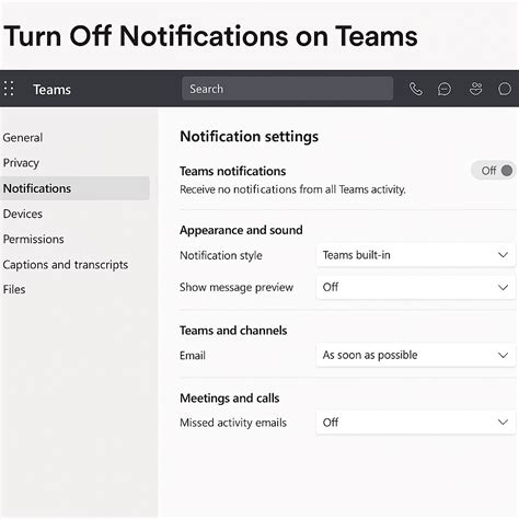 How To Turn Off Teams Email Notifications For Focus