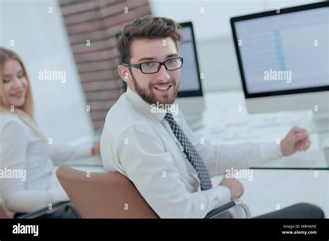 Experienced Programmer Sitting In Front Of The Monitor Office Work