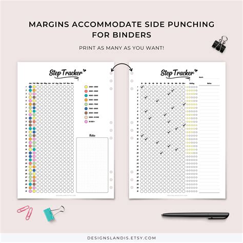 Step Tracker Printable Daily Step Record Yearly Step Tracker Step