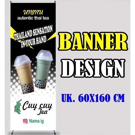 Jual Spanduk Banner Minuman Boba Autentic Thai Tea Minuman Thai Tea