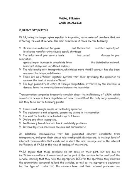 Vasa Analysis Download Free Pdf Logistics Supply Chain