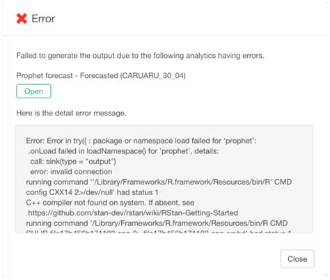 how to address the error package or namespace load failed howto exploratory community