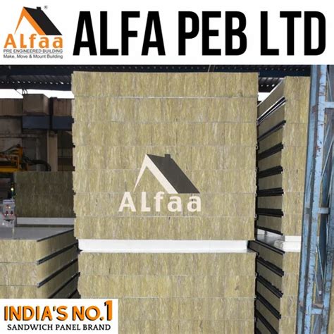 Alfa Puf 50mm Insulated Rockwool Wall Panel For Cold Storage 100 Mm
