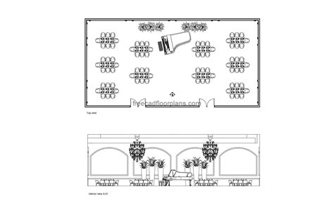 Hotel Function Hall Free Cad Drawings