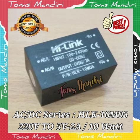 Jual Jt Ready Hi Link Hlk 10m05 Ac 220v To Dc 5v 2a Hilink Adaptor Pcb Power Supply Shopee