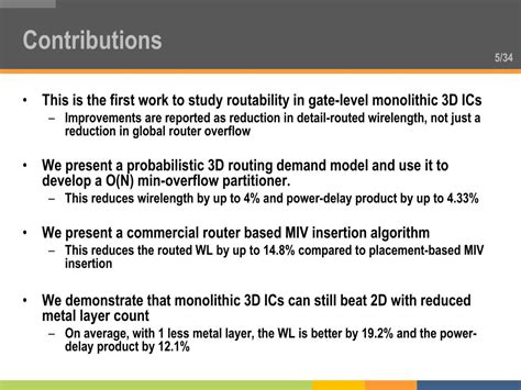 Ppt Placement Driven Partitioning For Congestion Mitigation In Monolithic 3d Ic Designs