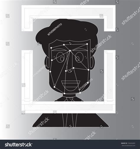face detection recognition concept design simple stock vector royalty