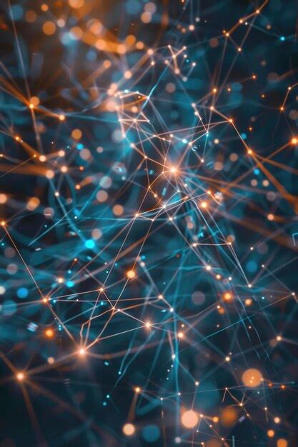 Premium Photo Abstract Neon Blue Cyber Binary Flowing Background