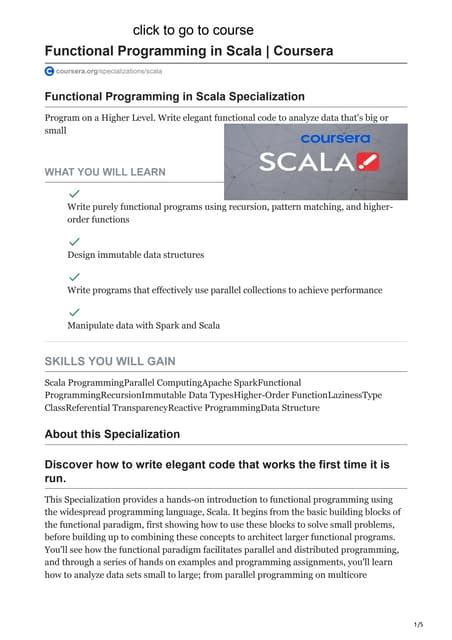 Functional Programming In Scala Coursera Pdf