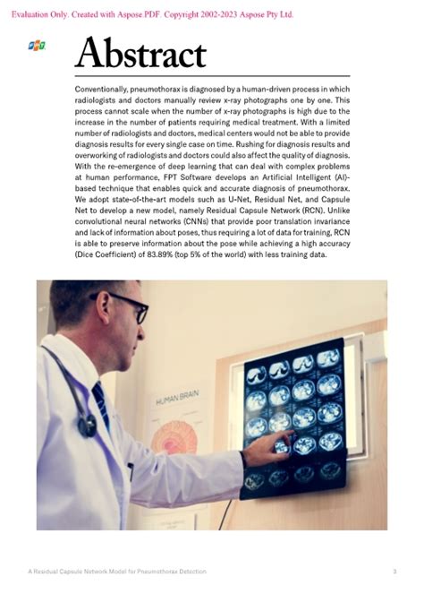 A Residual Capsule Network Model For Pneumothorax Detection Fpt Software