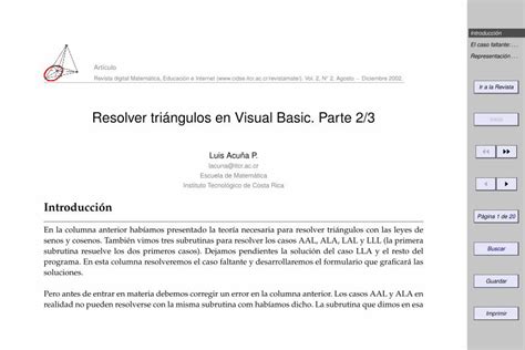 Pdf Resolver Triángulos En Visual Basic Parte 2 3 Inicio · En Esta