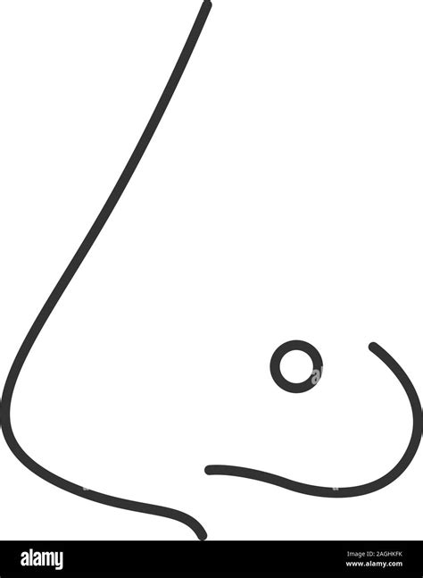 Pierced Nose Linear Icon Nose Ring Thin Line Illustration Piercing Contour Symbol Vector