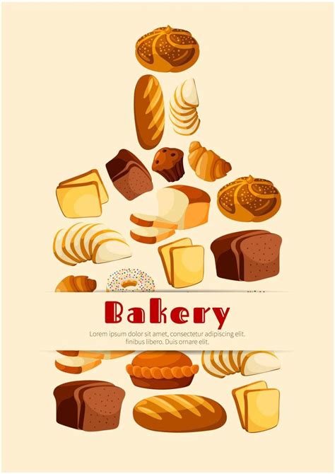 Bakery Bread Cutting Board Vector Poster 12683805 Vector Art At Vecteezy