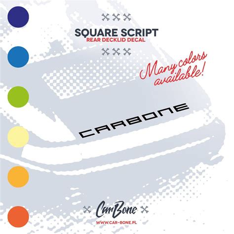 Square Script Rear Decklid Decals Yellow Glossy Carbone Square Script Rear Decklid Decals Yellow Glossy Carbone