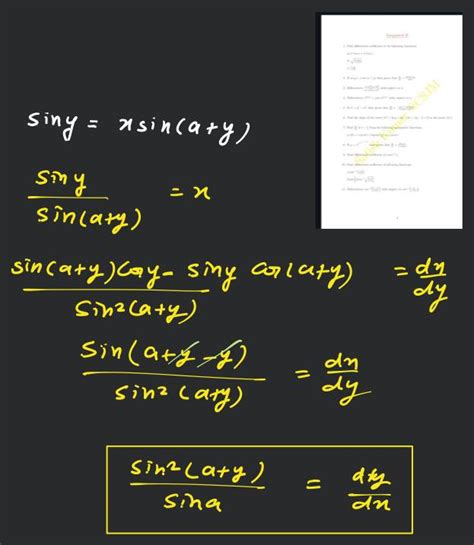 Assignment Ii1 Find Differential Coefficient Of The Following Functions