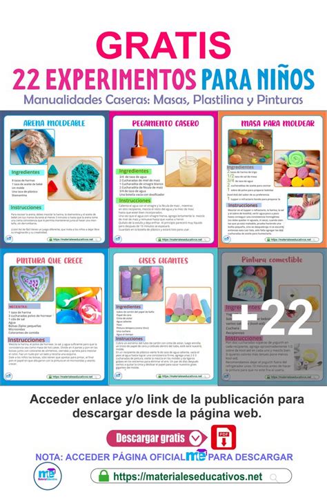 Manual De 22 Experimentos Para NiÑos Experimentos Para Niños