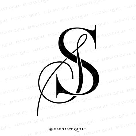 Personal Brand Logo Ss Initials Elegant Quill