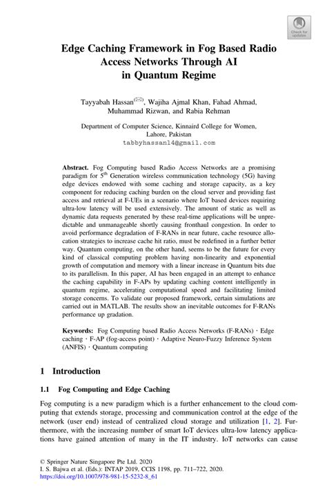 pdf edge caching framework in fog based radio access networks through