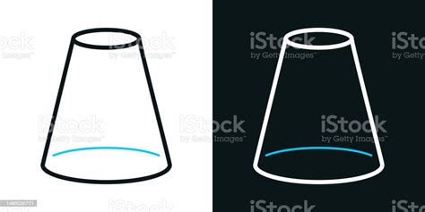 원뿔 검정 또는 흰색 배경에 바이 컬러 라인 아이콘 편집 가능한 획 3차원 형태에 대한 스톡 벡터 아트 및 기타 이미지 3차원 형태 원기둥 원뿔 Istock