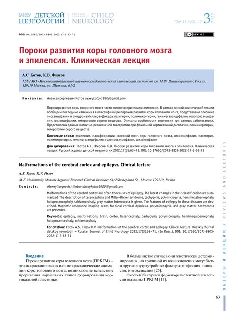 Pdf Malformations Of The Cerebral Cortex And Epilepsy Clinical Lecture