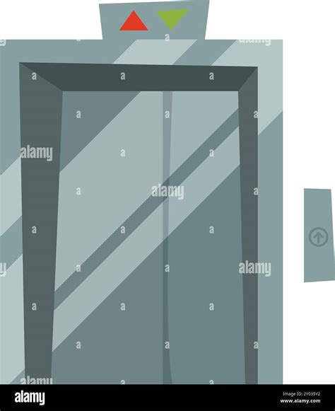 Elevator Door Building Lobby Interior Cartoon Element Stock Vector