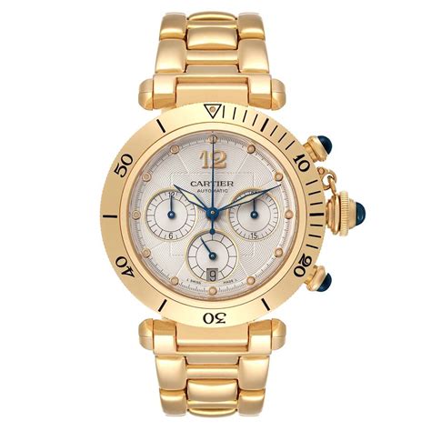 Cartier Pasha Chronograph Yellow Gold Mens Watch 2111 Swisswatchexpo